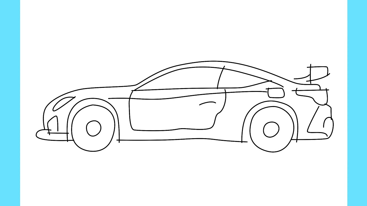 How to draw Lexus rc f track from side step by step for beginners - YouTube