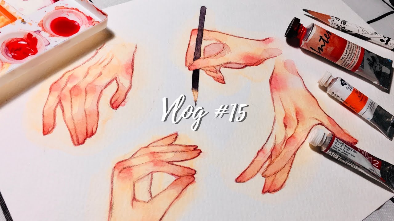 Vlog#15 | How to draw Hand watercolor art painting - YouTube