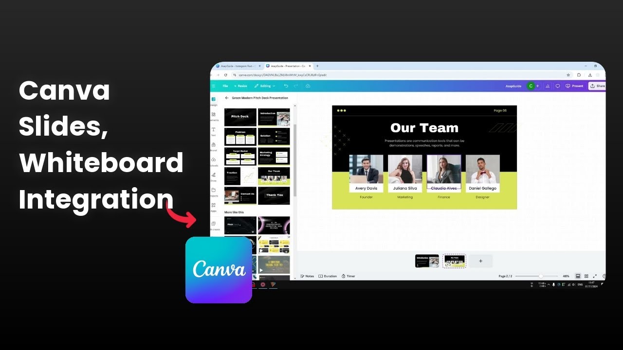 How to Expand Canva Slides to Canva Whiteboard - YouTube