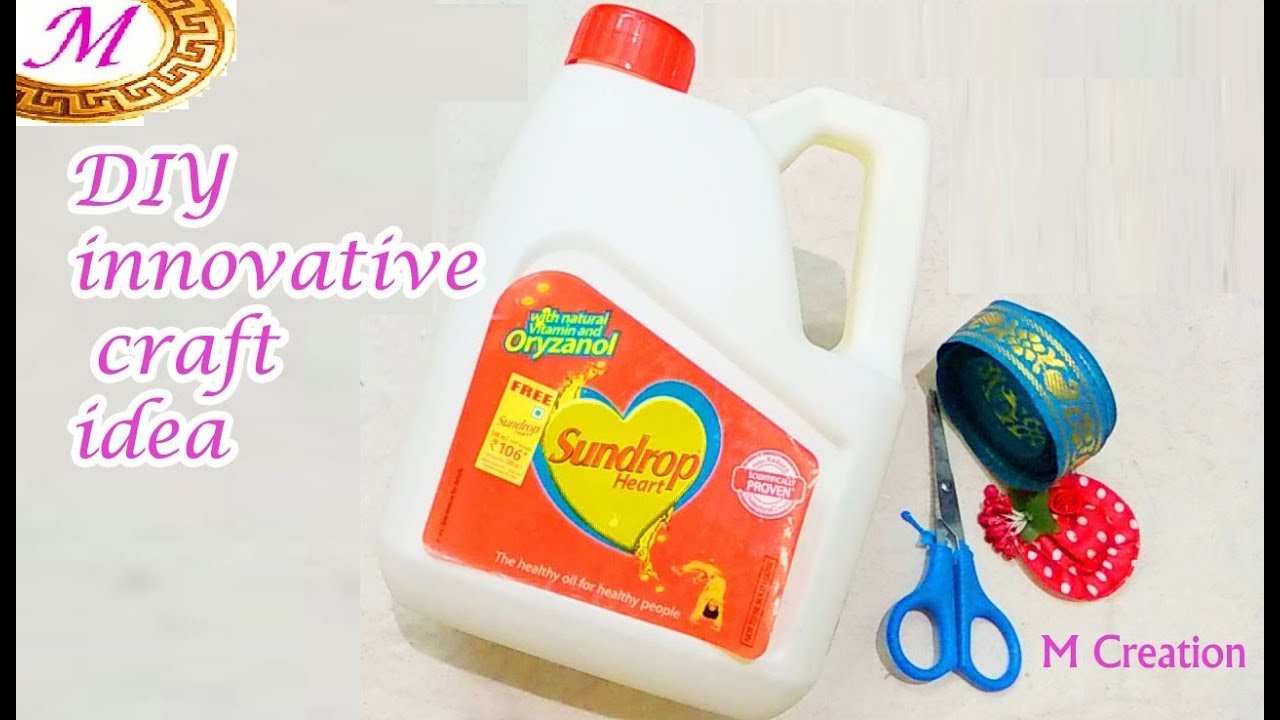 best out of waste cooking oil can craft idea|diy reuse idea from ...