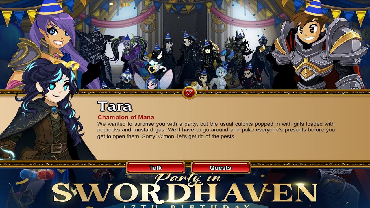 AQW NEW TARA CASTLE PARTY QUEST /JOIN CASTLEPARTY (AQWORLDS 17TH ...