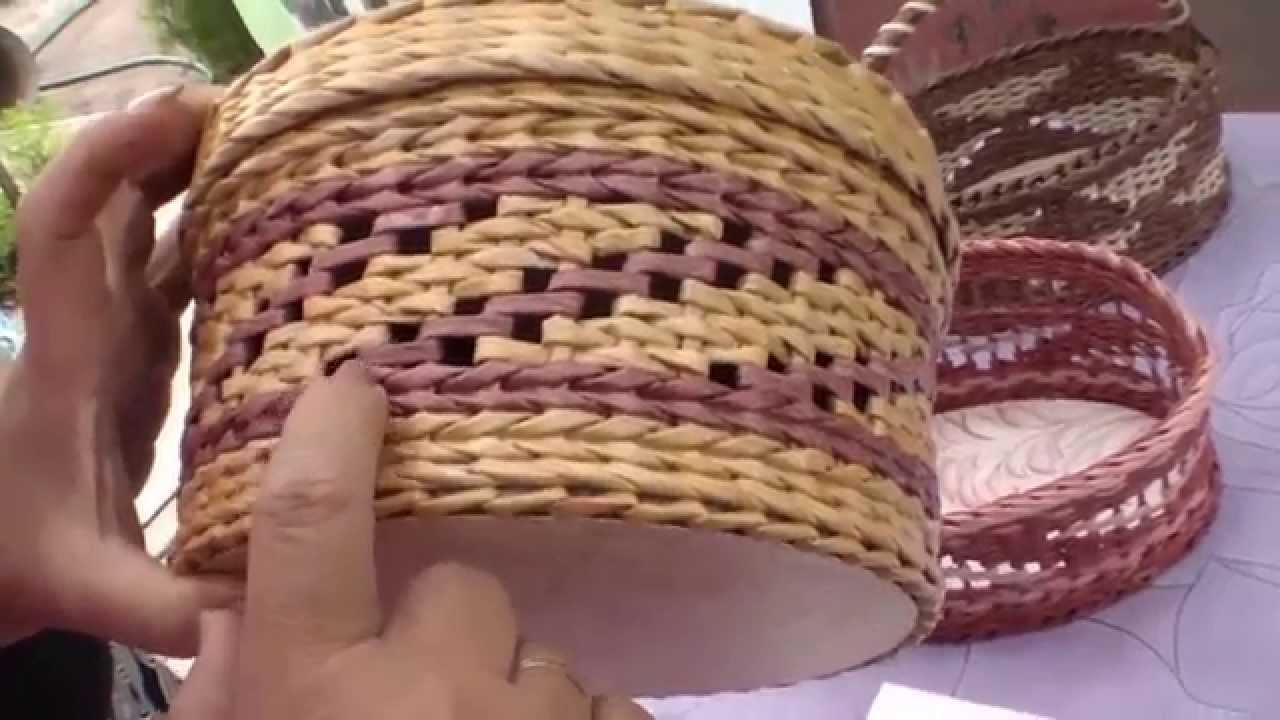 Fillet-cotton newspaper weave. - YouTube