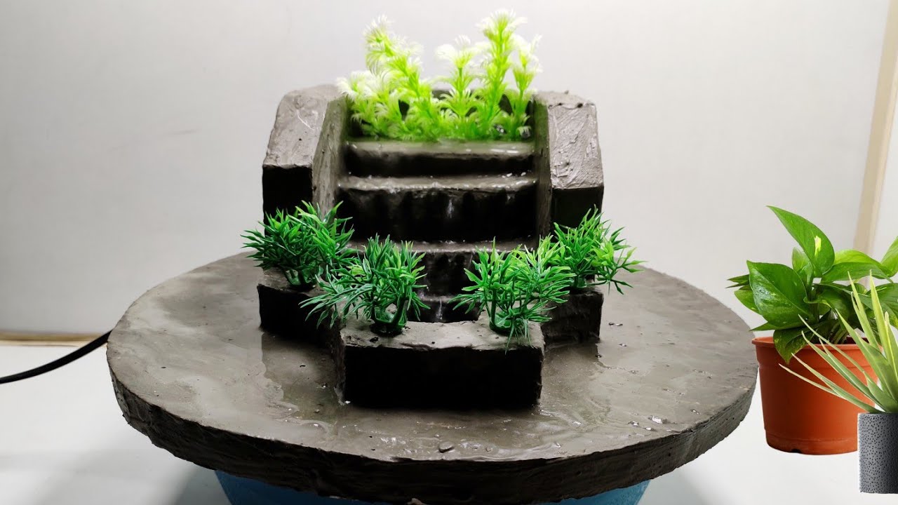 How to Make Table Top Water Fountain | Cemented Life Hacks - YouTube