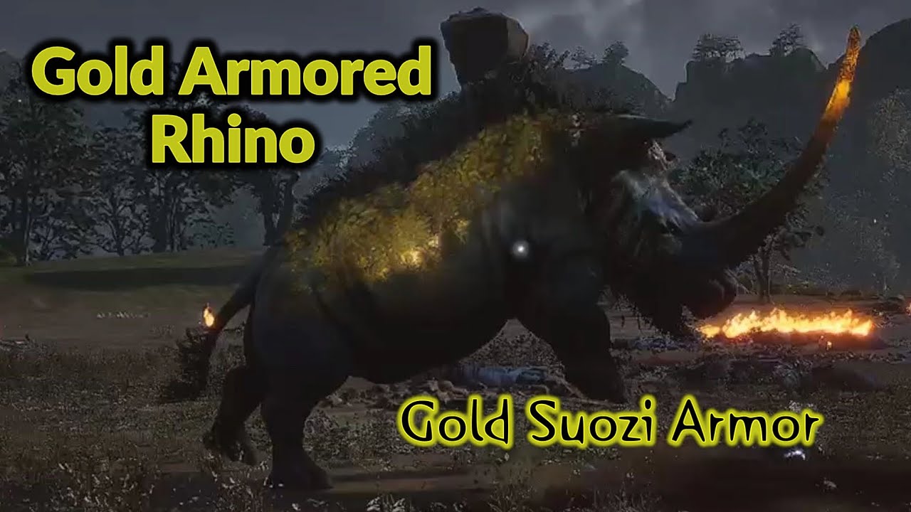 Gold Armored Rhino Bossfight - Earning Gold Suozi Chestplate Armor ...