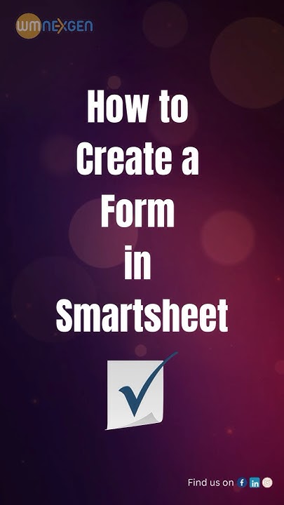 How to create a form in Smartsheet? #smartsheet #collaborationtools # ...