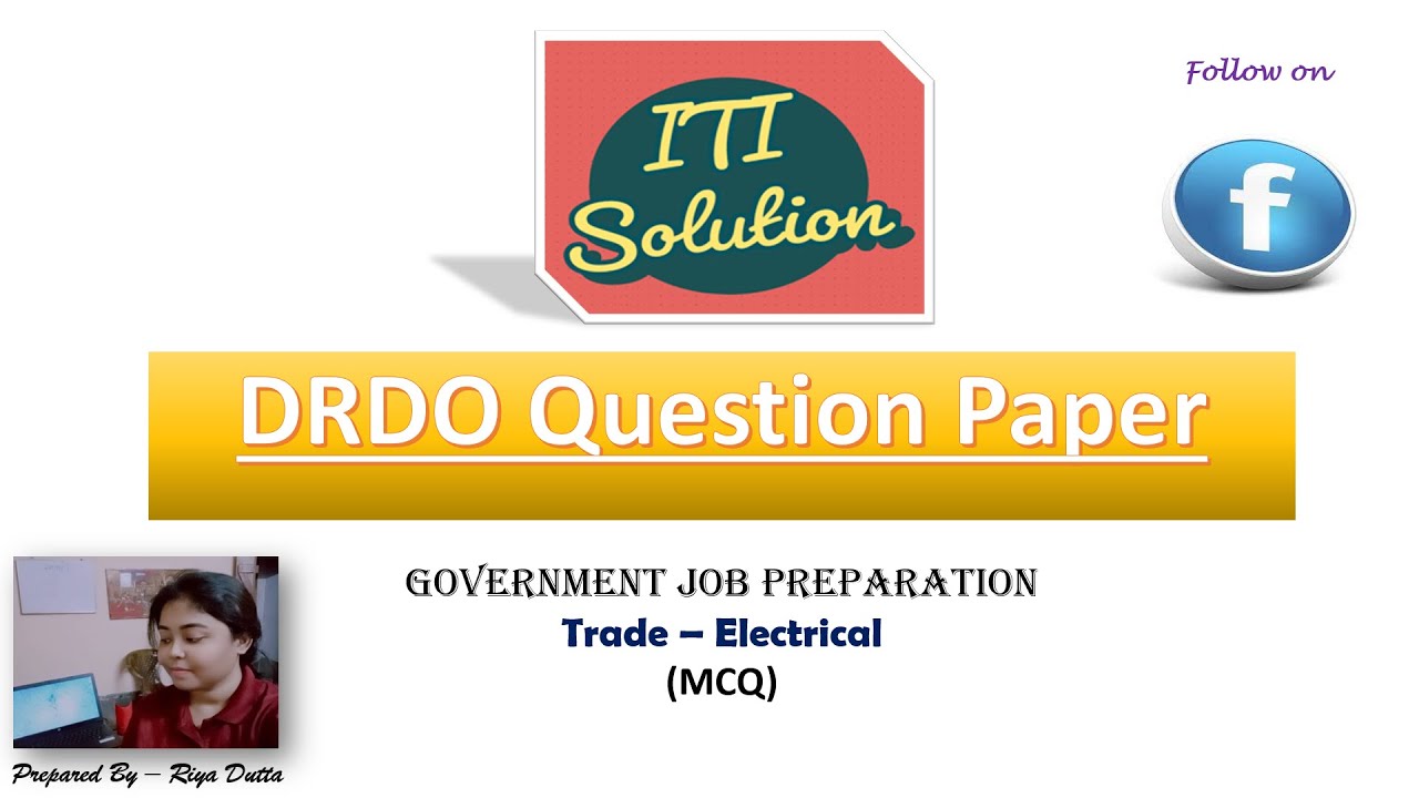 DRDO QUS PAPER || DC MACHINE || ITI SOLUTION || Riya Dutta || MCQ ...