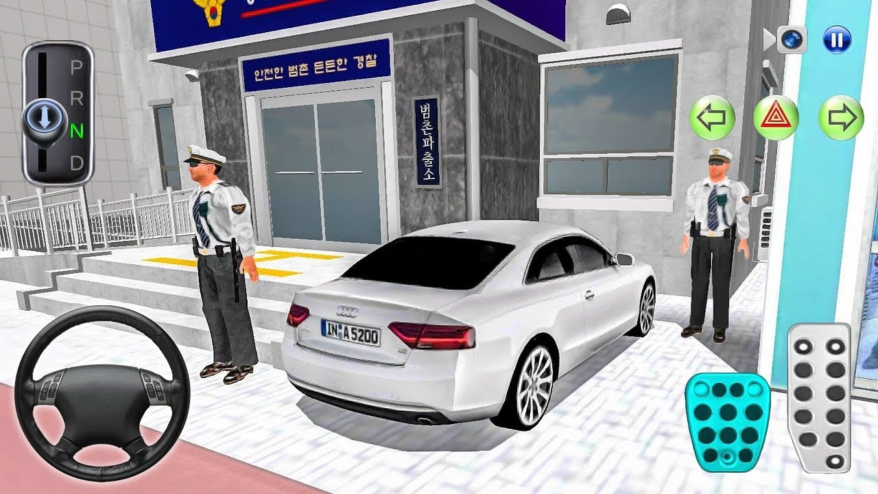 Police Officer New Sedan Car Audi A5 in Police Station - 3D Driving ...