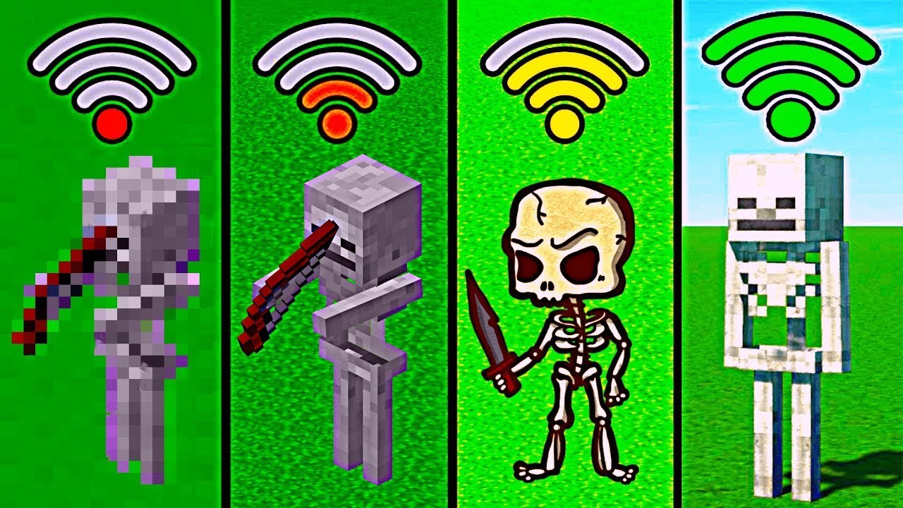 SKELETON in different WI FI IN minecraft 1 19 2 - YouTube