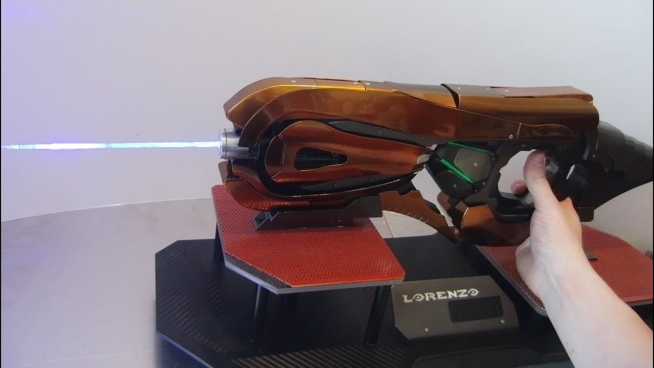 Selfmade Halo Concussion Rifle (holding a high power laser burning ...