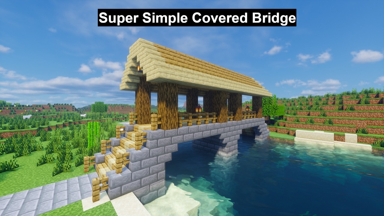 A Perfect Minecraft Covered Bridge For Anywhere In Your World - YouTube