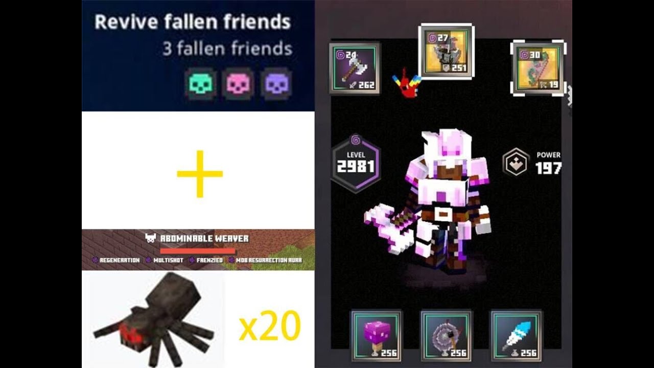 [Minecraft Dungeons]Weaver*20?Give me 3 corpses！ - YouTube