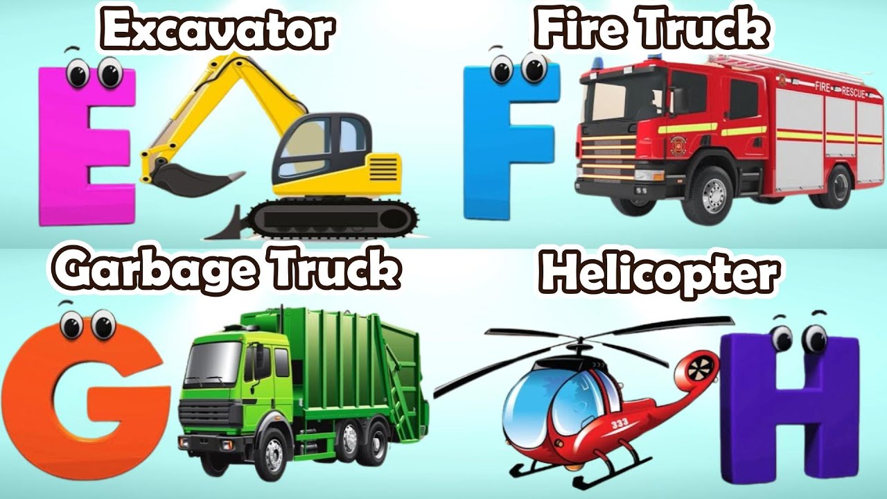 Vehicles Alphabet Song for kids | Vehicle ABC Song | Phonics for Kids ...
