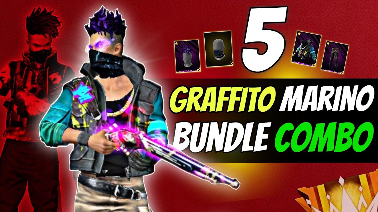 5 Graffito Marino Bundle Combination😰Free Fire No Top Up Dress Combination || Free Fire # ...