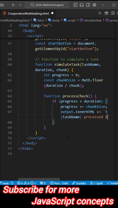 Cooperative Multitasking Simulation in JavaScript @DeveloperSamarsekhar #javascript #script # ...