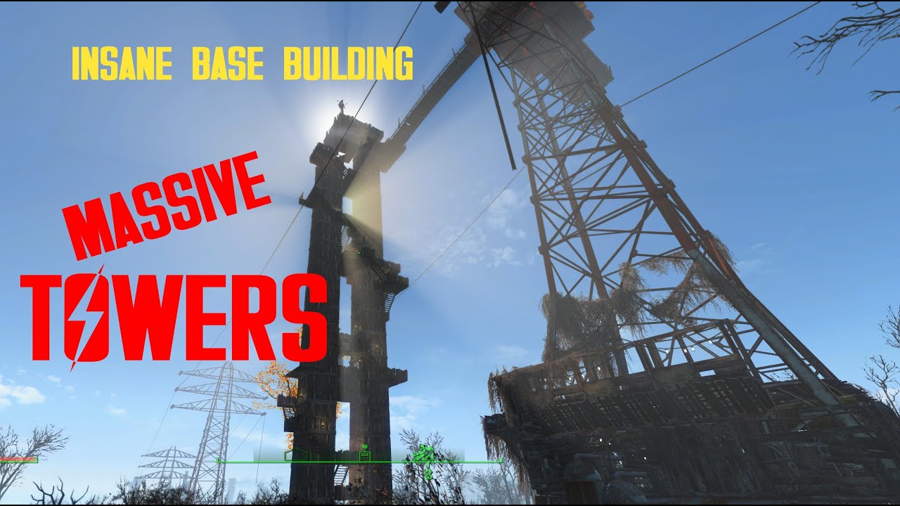 Fallout 4 - MASSIVE TOWERS! Apartment Built on Power Pylon ...