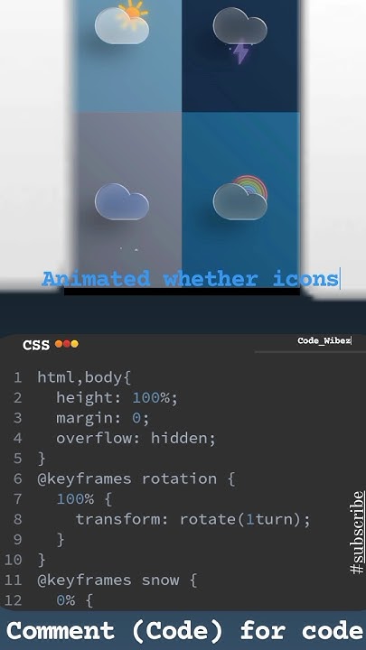 Animated weather icons using coding|#shorts #viral #programming #coding #webdesign #trending # ...