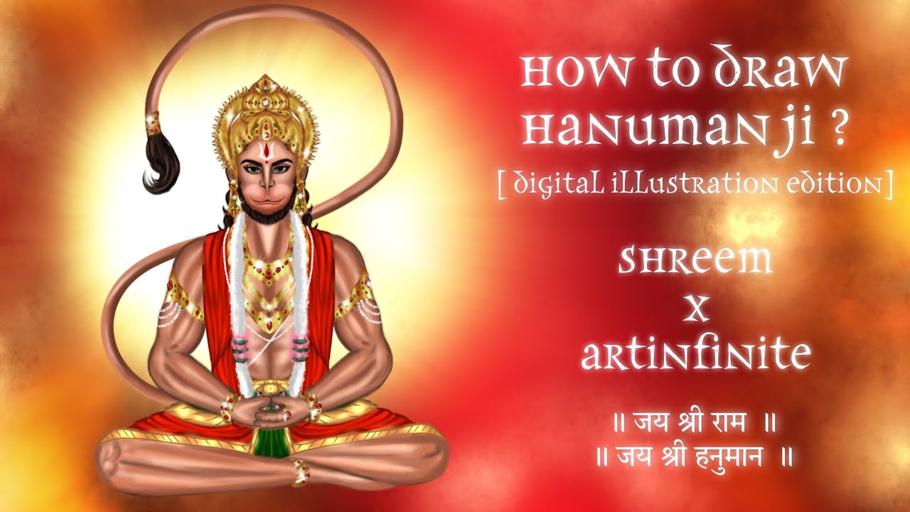 How To Draw Hanumamji ?|ArtInfinite|Shreem #art #hanumanji # ...