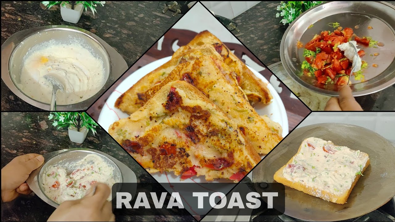 Instant Rava Toast Recipe - Crispy : Veg Suji Bread Toast - YouTube