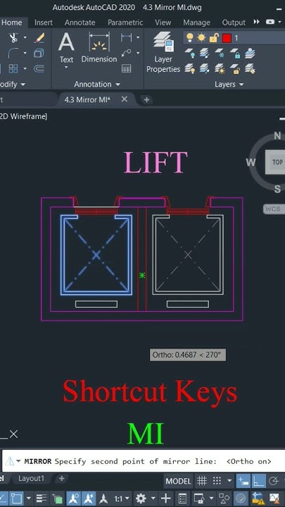 AutoCAD Mirror Shortcut Keys MI. - YouTube