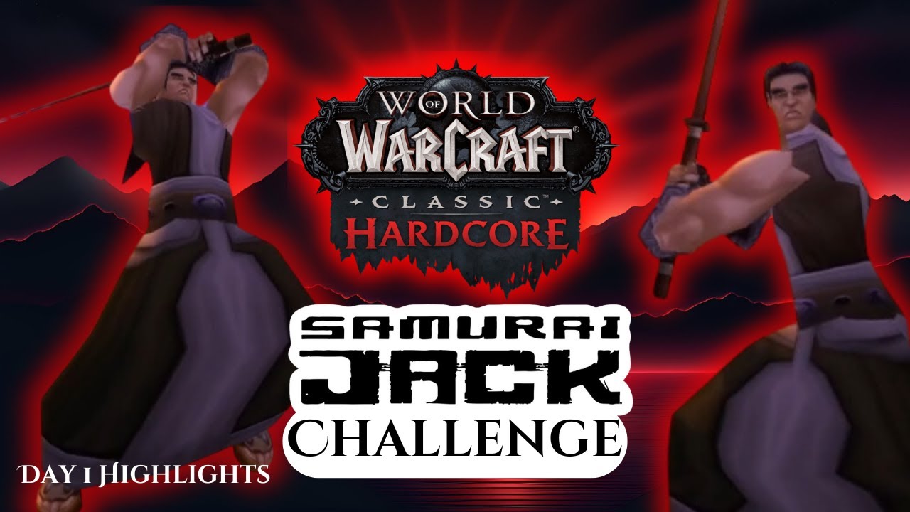Samurai Jack World of Warcraft Hardcore Challenge attempt 3 day 1 Highlights - YouTube
