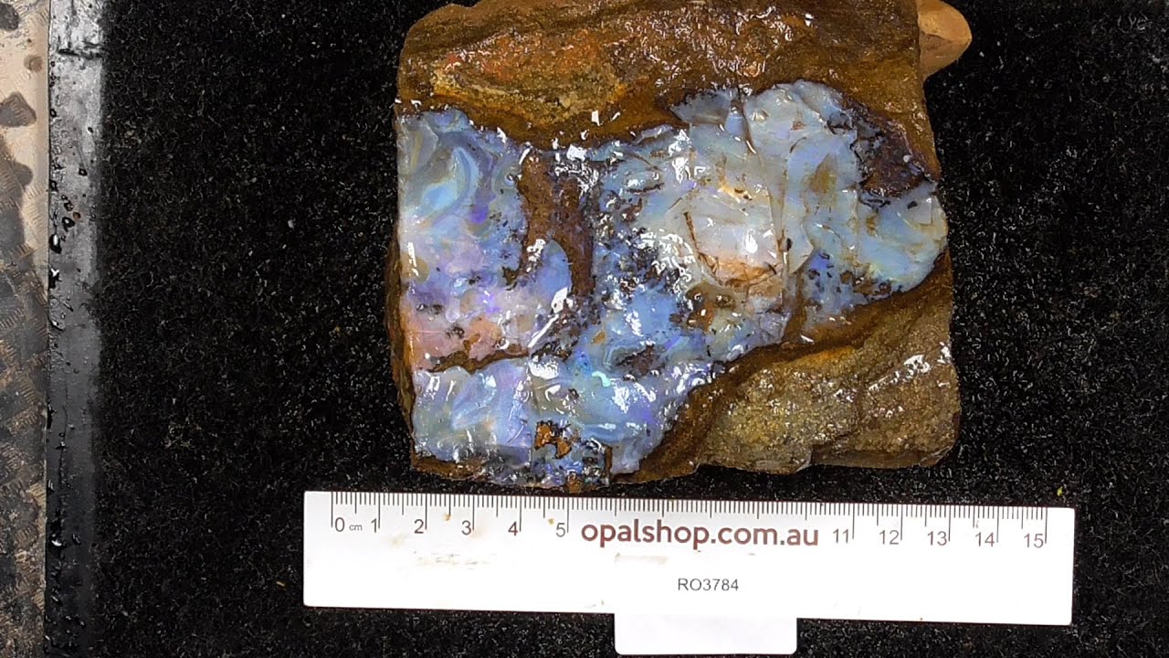 Ro3784 - Single Rough Boulder Opal from Queensland Australia - YouTube
