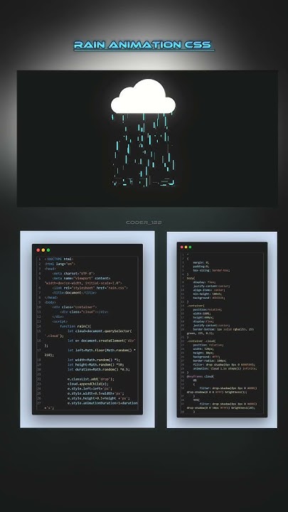 Rain animation CSS #animation #css #csscoding #cssanimation #htmlcss #cod #rain #animationcss ...