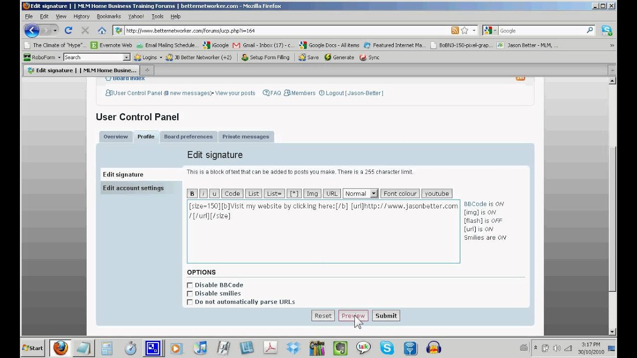 How To Create Your Forum Signature File on BetterNetworker - YouTube