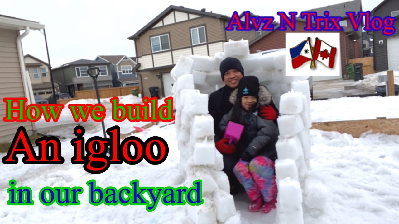 How we build an igloo in our backyard/ Easy easy/ fun fun fun/ Alberta ...