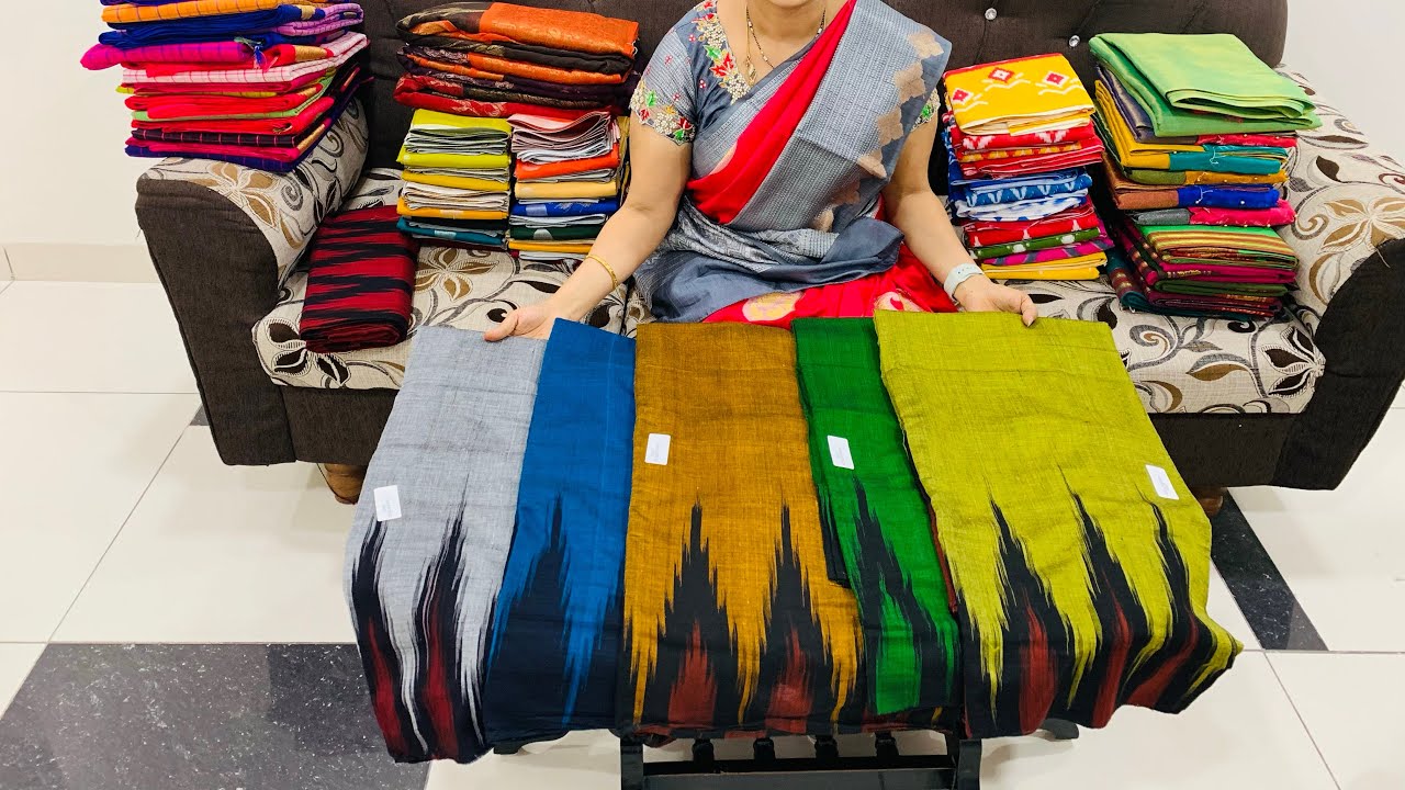 IKKAT POCHAMPALLI HANDLOOM SAREES & MUL MUL COTTON SAREES & SILVER KADI ...