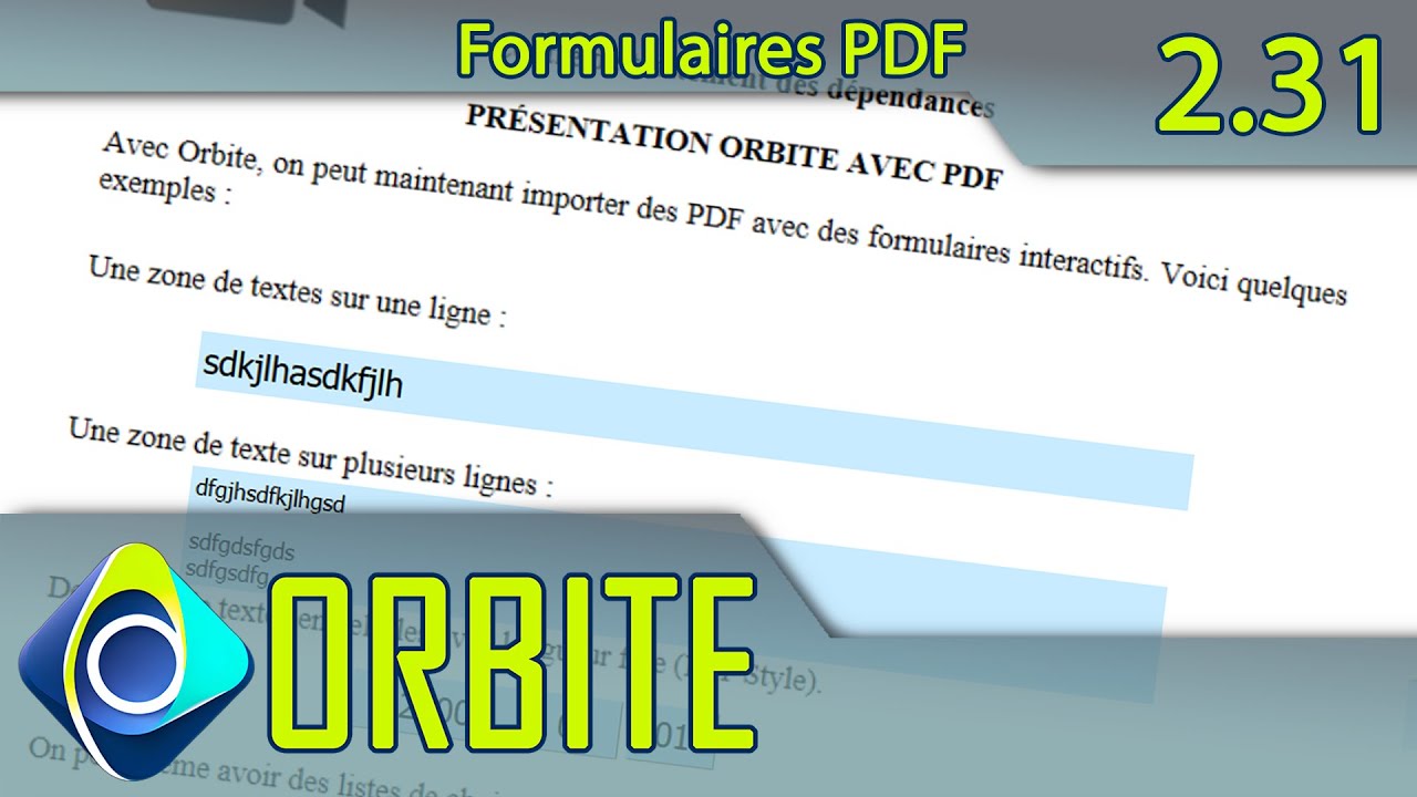 Orbite 2.31 - Formulaires et évaluations PDF - YouTube
