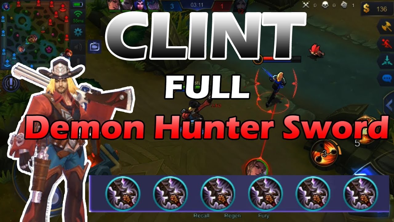 Clint FULL Demon Hunter Swold !!! Mobile Legend - YouTube