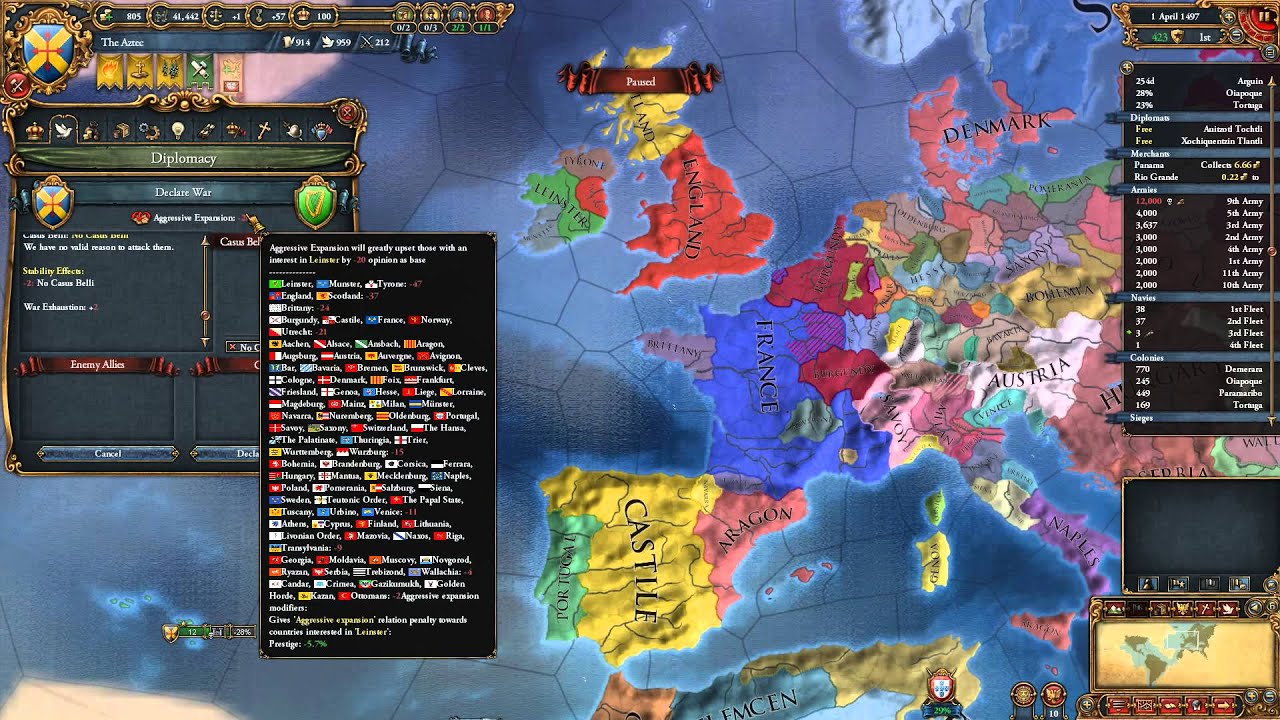 Europa Universalis IV - Colonial Aztec - Invading Europe? (Part 6 ...