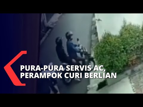 Terekam CCTV! Aksi 4 Perampok Berkedok Tukang Servis AC Gasak Emas dan Berlian di Rumah Warga!