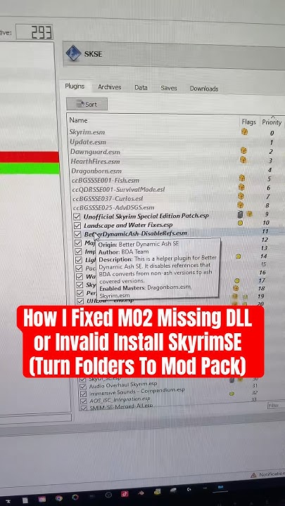 Mod Organizer Missing DLL Invalid Install File SKYRIMSE Fix! Make Folders a Mod Pack! # ...