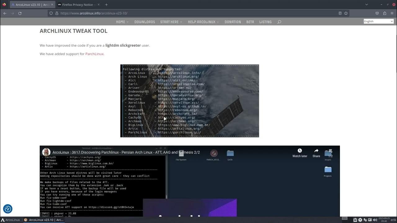 ArcoLinux : 3624 What is new in ArcoLinux 23.10 - YouTube