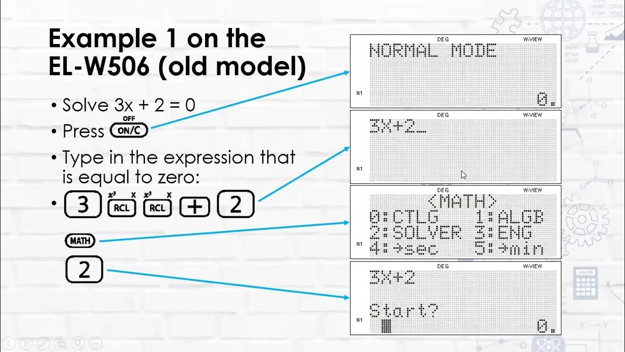 Using the Solve function on the Sharp EL-W506T Advanced Scientific ...