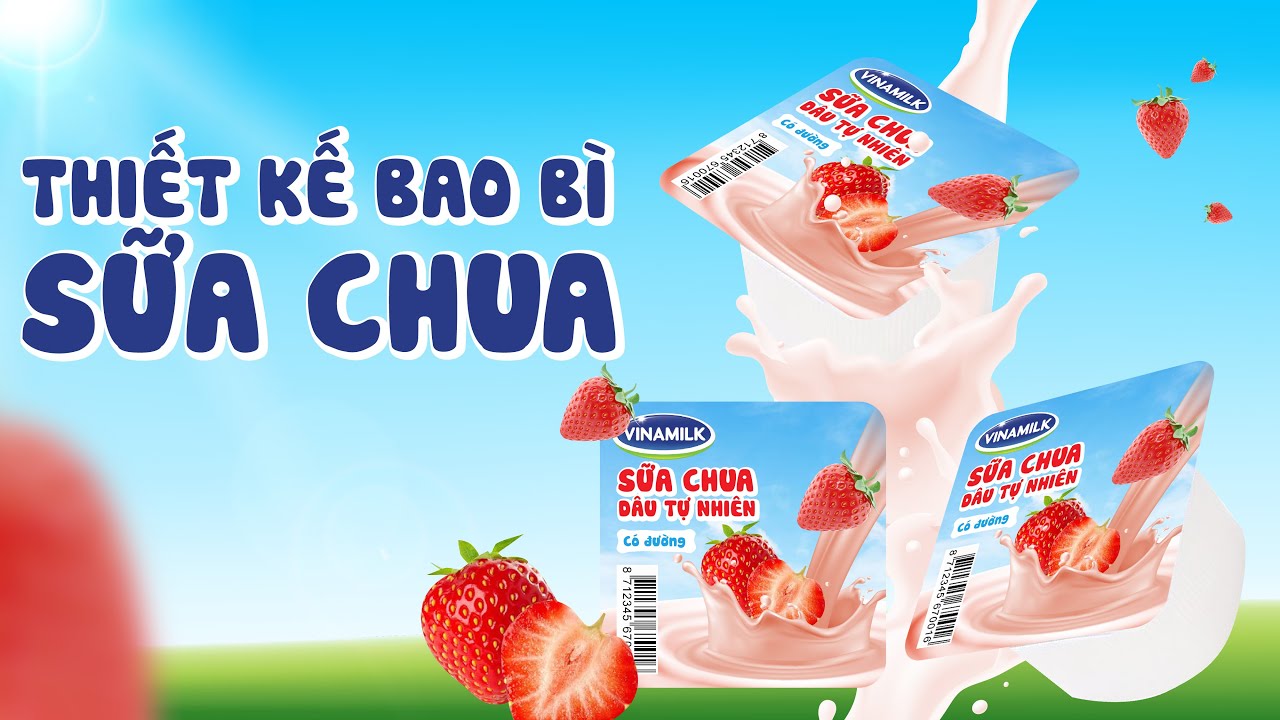Thiết kế bao bì nhãn Sữa chua hộp - YouTube