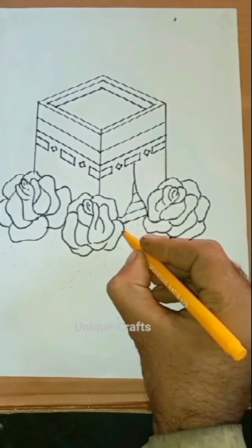 how to kabah 🕋 Drawing 🖋️🎨 / Easy way to kabah drawing / #kaaba #makkah ...