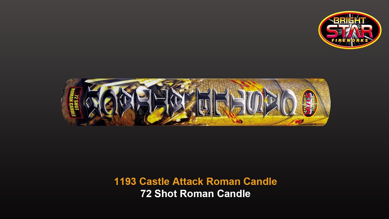 Bright Star Fireworks - 1193 Castle Attack 72 Shot Roman Candle - YouTube
