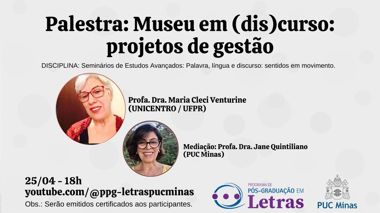 Palestra com a Profa. Dra. Maria Cleci Venturini (UNICENTRO/UFPR) - YouTube
