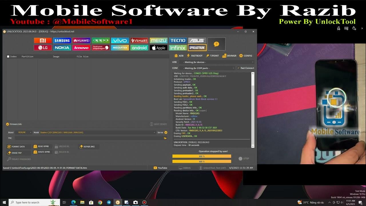 Realme C25Y, C21Y, C21 Y SPD Tiger T610 Factory Reset FRP Successfully UnlockTool - YouTube