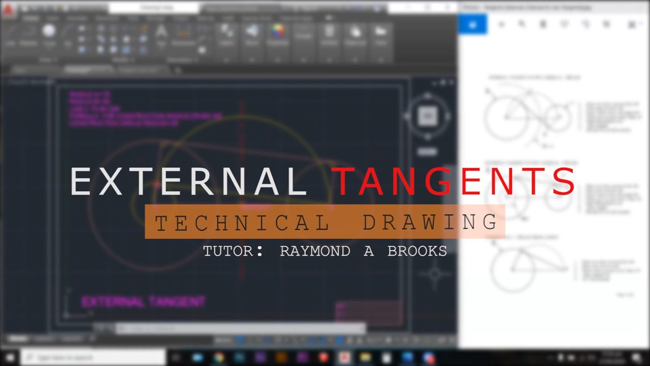 AutoCAD: How to create an External Tangent - YouTube