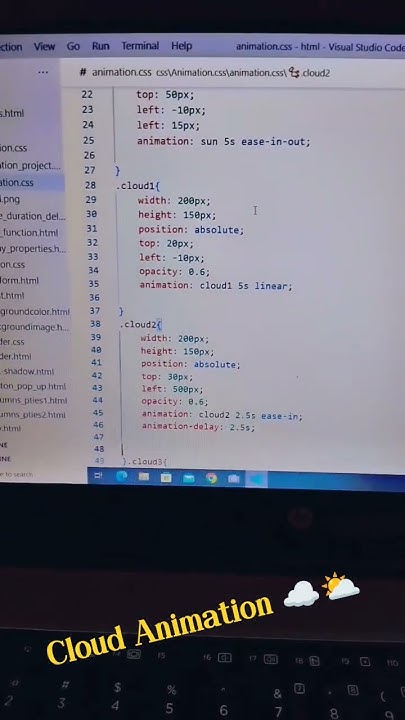 Cloud and Sun Animation || Using HTML & CSS | #coding #html #htmlcss #youtubeshorts - YouTube