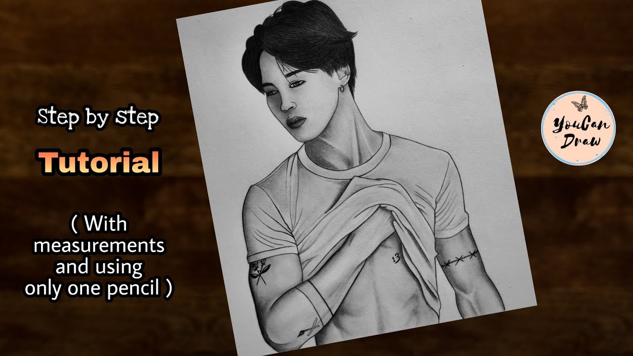 How to draw Jimin - BTS Jimin Drawing (3) 🐥 Tutorial | YouCanDraw - YouTube