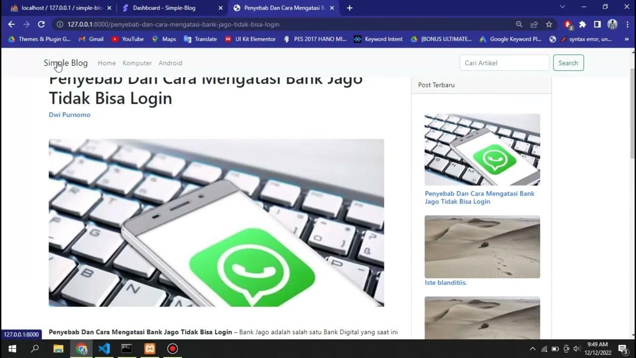 Membuat Blog Sederhana Dengan Laravel - Laravel Simple Blog Post - YouTube