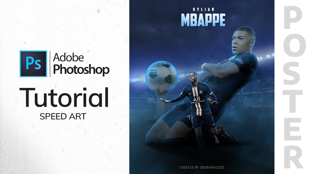 Kylian Mbappe Sports Poster Design | Photoshop Tutorial | Football ...
