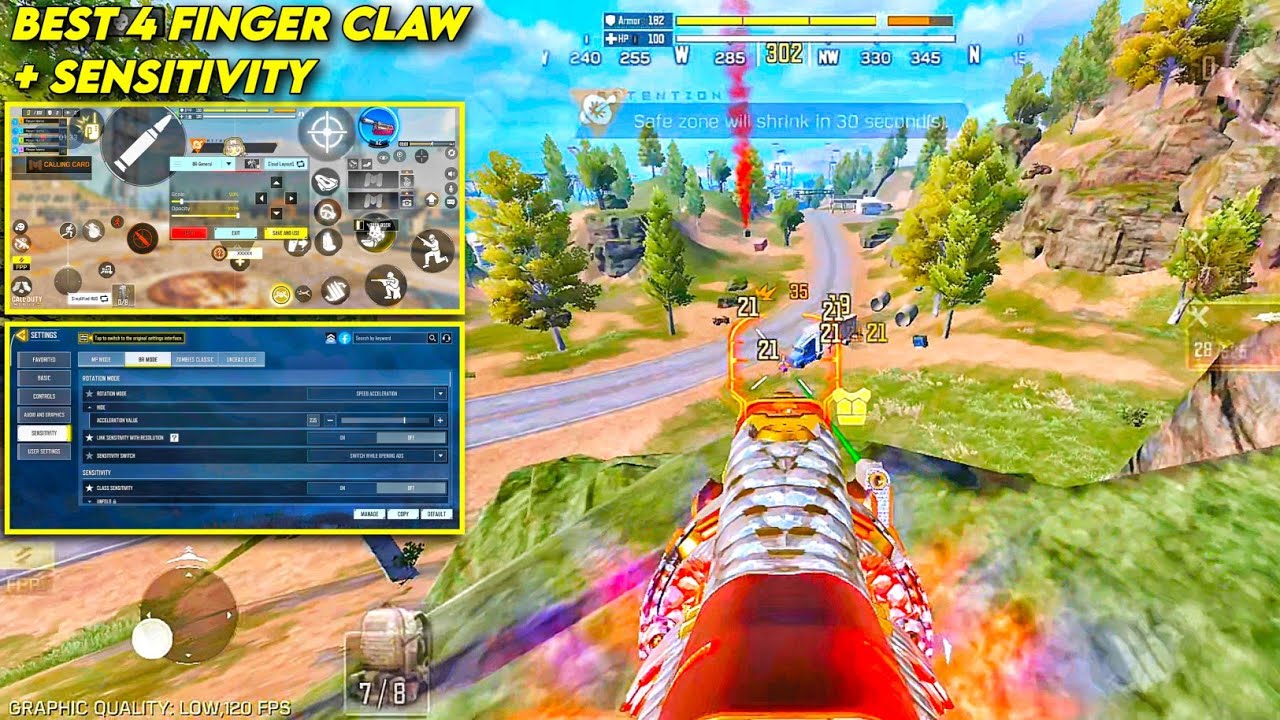 BEST 4 FINGER CLAW HUD + SENSITIVITY SETTINGS IN CALL OF DUTY MOBILE ...