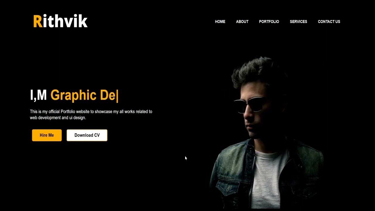 How to make a Website with Auto Typing Text Effect using HTML CSS and ...