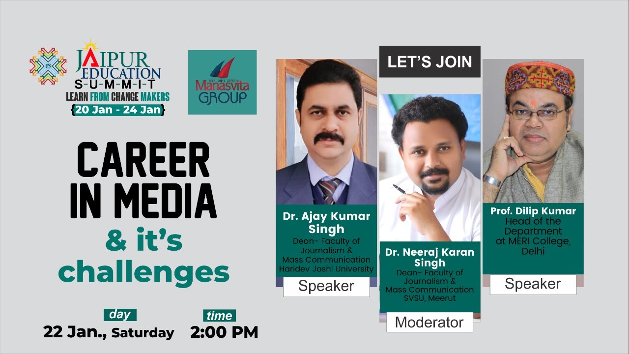 career in media & it’s challenges | 3rd Jaipur Education Summit ...
