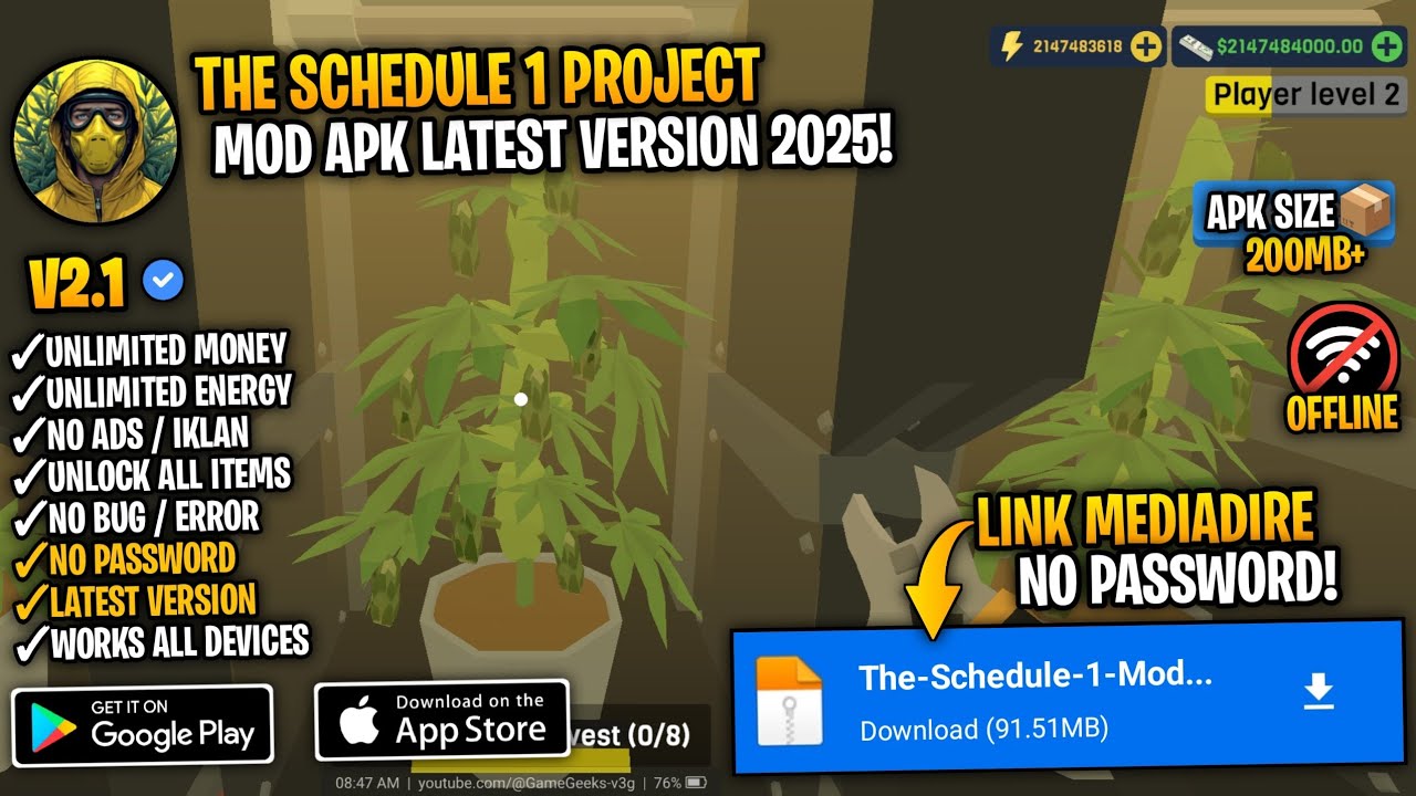 The Schedule 1 Project Mod Apk v2.1 Terbaru 2025 - Unlimited Money ...